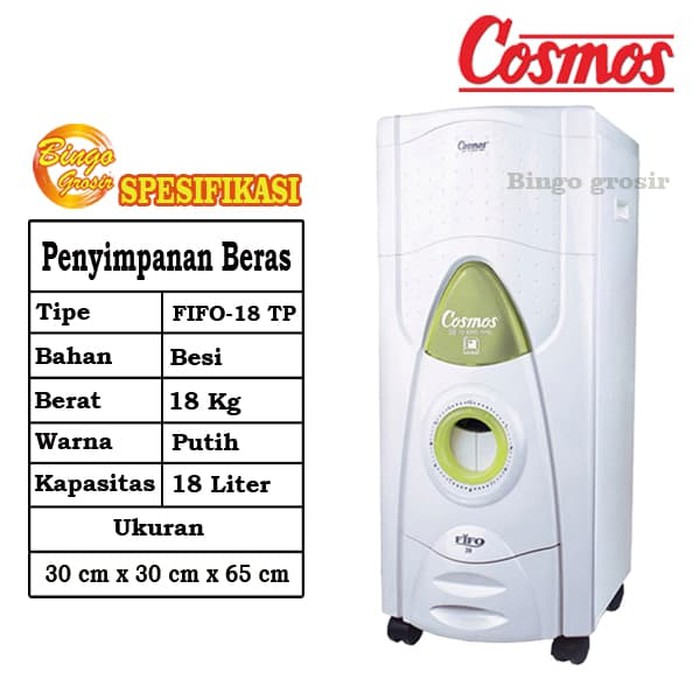 Jual PENYIMPANAN BERAS RICE BOX COSMOS SPB FIFO-18 TP | Shopee Indonesia