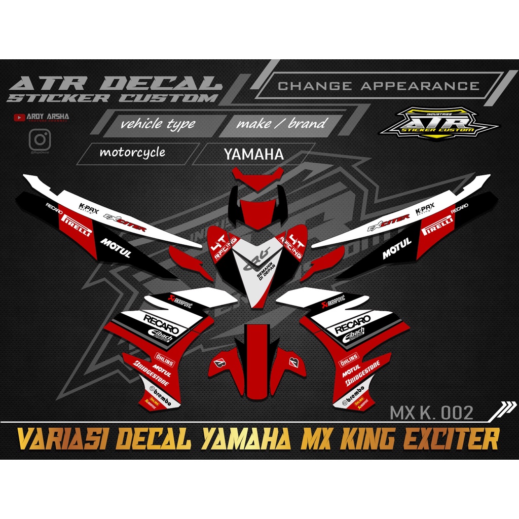Jual Stiker Decal Motor Jupiter MX King 150cc _ MX KING EXCITER STICKER ...