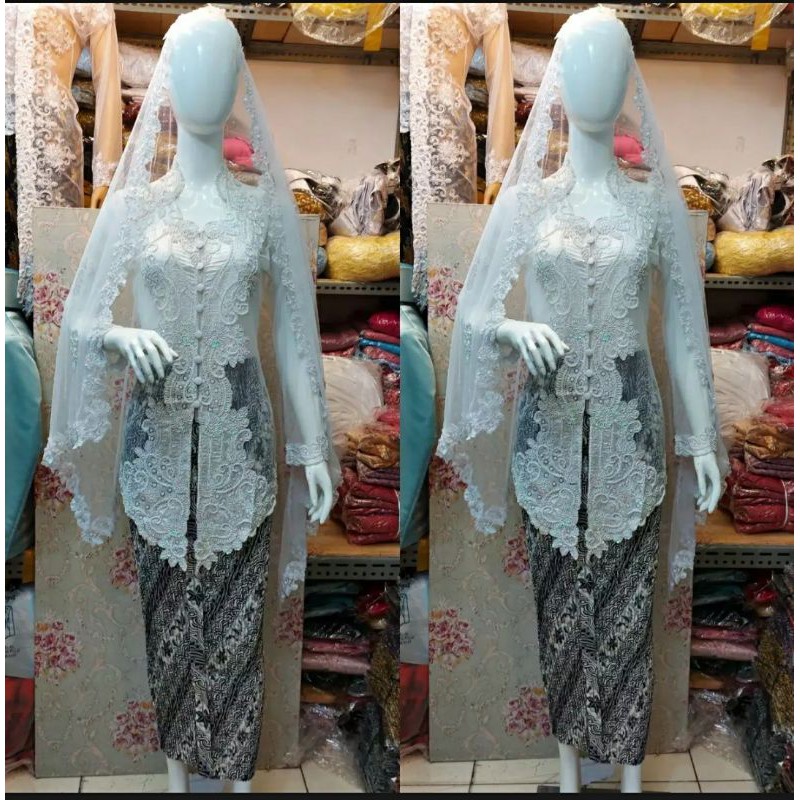 Jual Setelan Kebaya Akad Payet Rok dan Kerudung | Shopee Indonesia