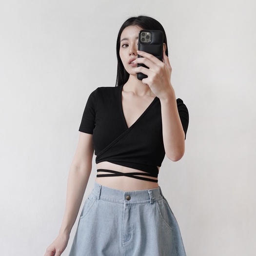 Jual Zoe Crop Top (Wrap) | Shopee Indonesia