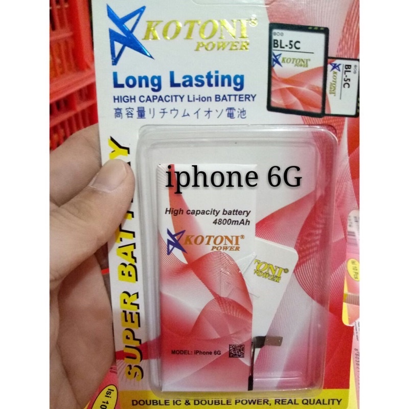 Jual Baterai Double Power Kotoni Iphone 6G | Shopee Indonesia