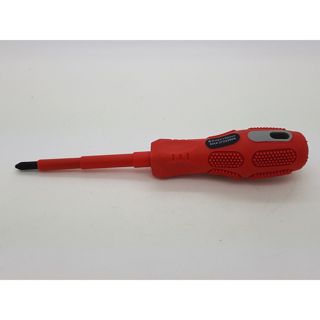 Jual OBENG LISTRIK PLUS SCREWDRIVER ISOLATOR MERK MAXPOWER PH2X100mm ...
