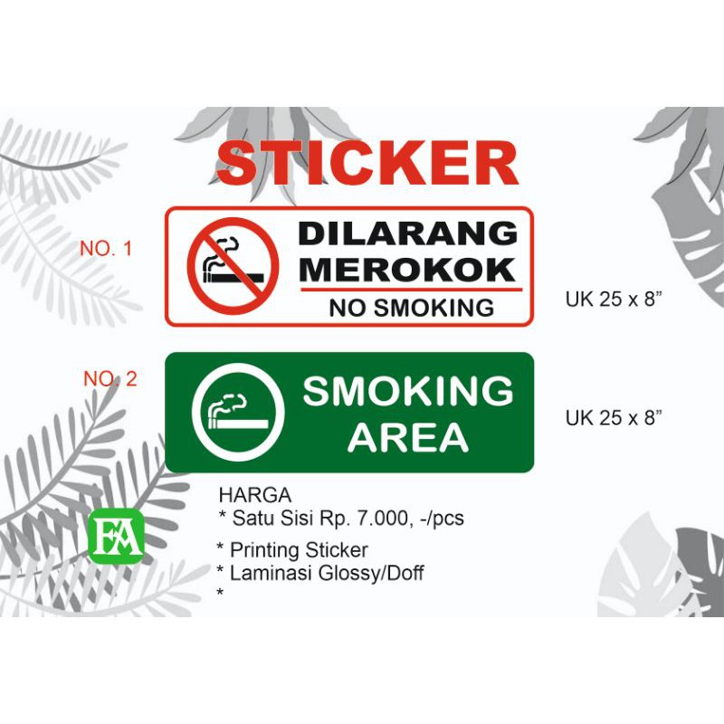 Jual sticker dilarang merokok smoking area | Shopee Indonesia