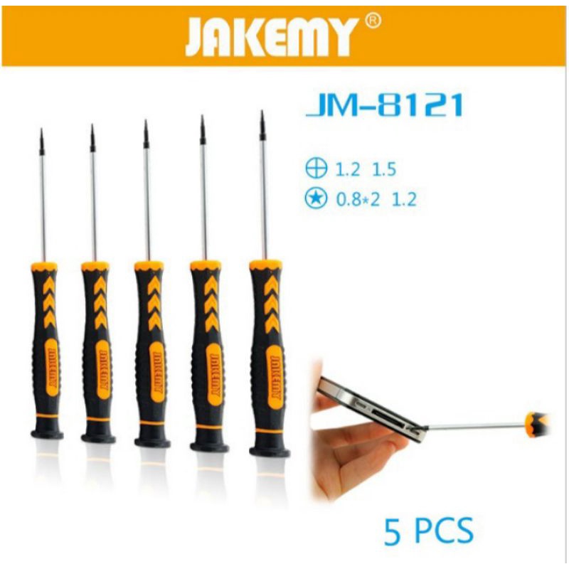 Jual JAKEMY - JM 8121 Obeng set ( 5pcs ) CR-V Screwdriver Set Pentable ...