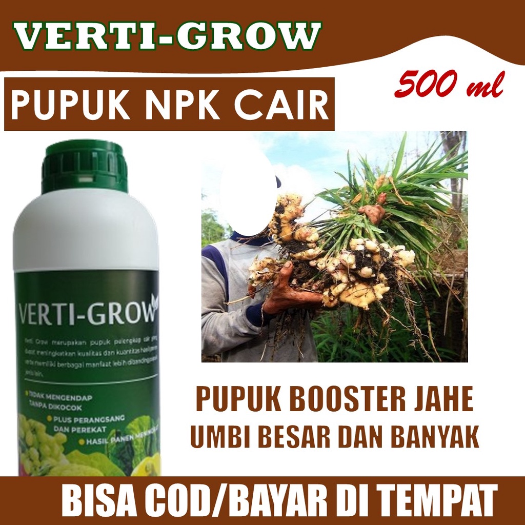 Jual [PUPUK Jahe Terbaik] Pupuk NPK Terbaik Pelebat Jahe Terbaik Verti Grow Isi 500 ML - Pupuk ...