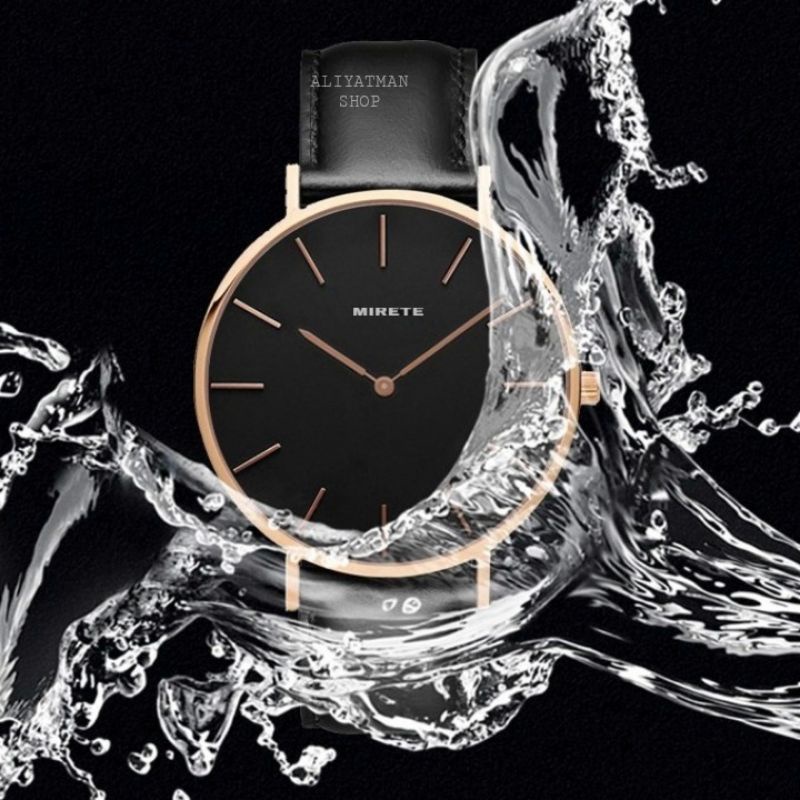 Jual Jam Tangan kulit Pria Wanita Tipis Luxury Mirete Original Anti Air ...