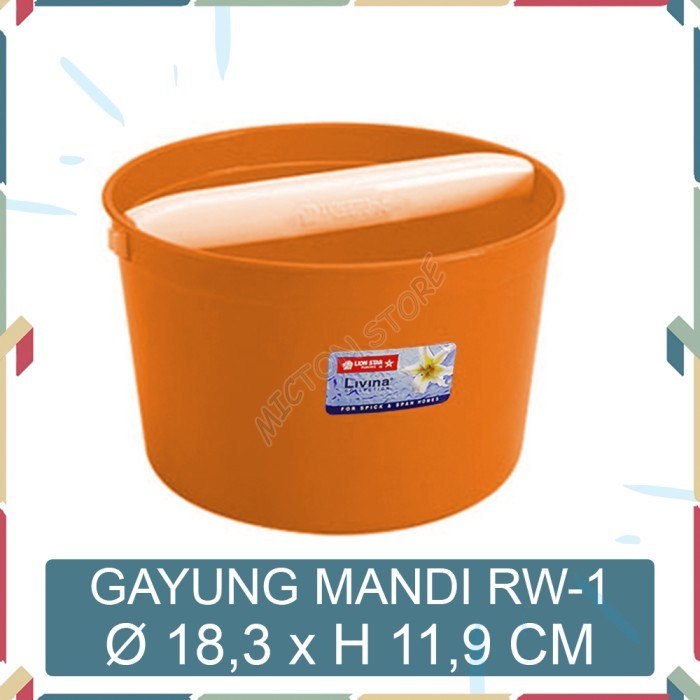 Jual MICTON Lion Star Gayung Bulat Gagang Tengah Round Scooper RW-1 ...