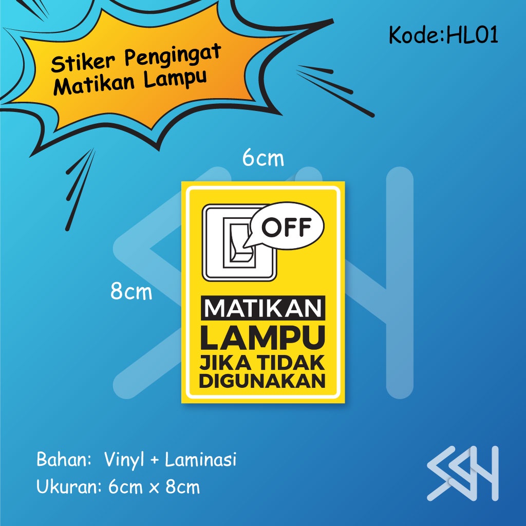 Jual Sticker Sign Stiker Pengingat Matikan Lampu | Hemat Listrik ...
