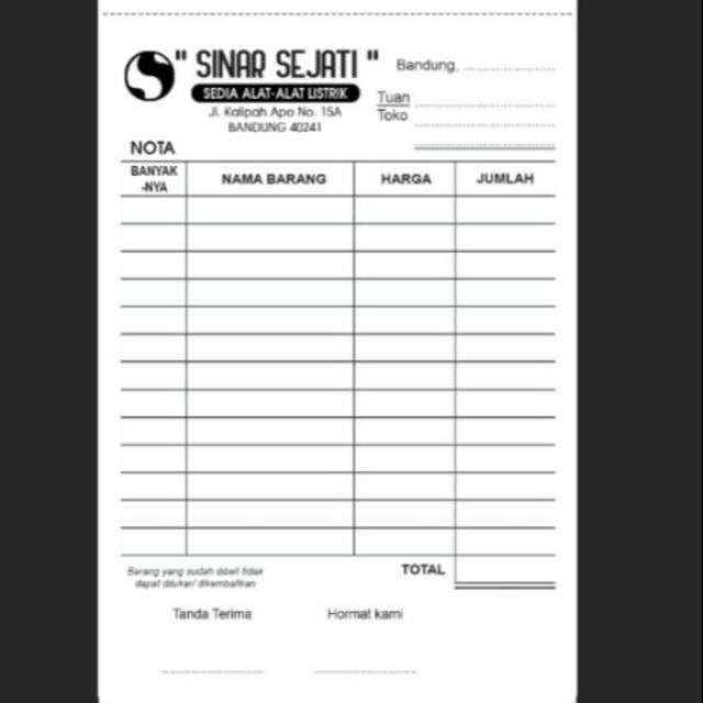 Jual CETAK NOTA TOKO 2 PLY 1 RIM | Shopee Indonesia