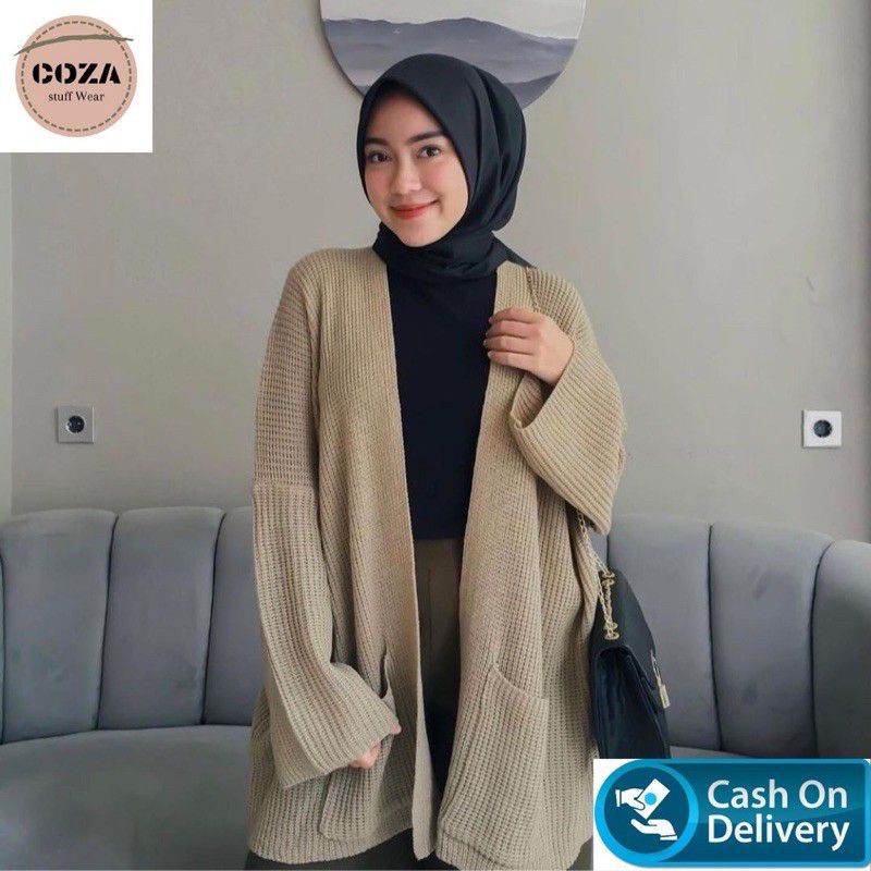 Jual OVERSIZE LAVELLA PREMIUM CARDIGAN RAJUT TEBAL | Shopee Indonesia