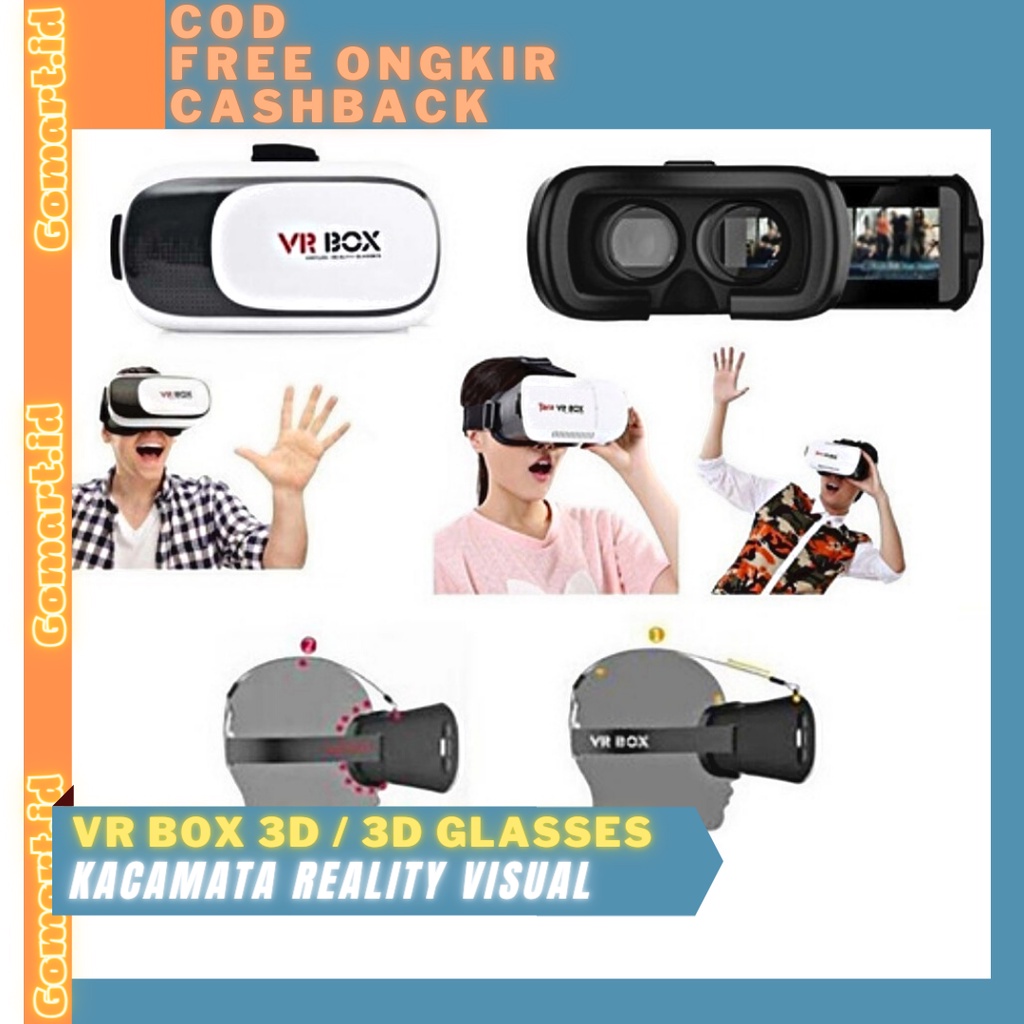Jual Kacamata VR Box 3D Kaca Mata 3 Dimensi Untuk Nonton TV Handphone Game Reality Visual Gaming ...