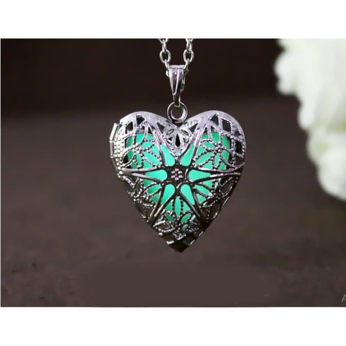 Jual Liontin Hati Heart Necklace Gift Hadiah Fosfor Glow In The Dark ...