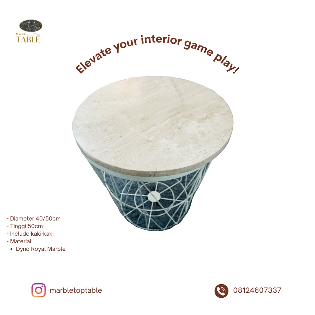 Jual Marble Coffee Table | Meja Tamu | Meja Marmer Bulat | Marmer Dyno ...
