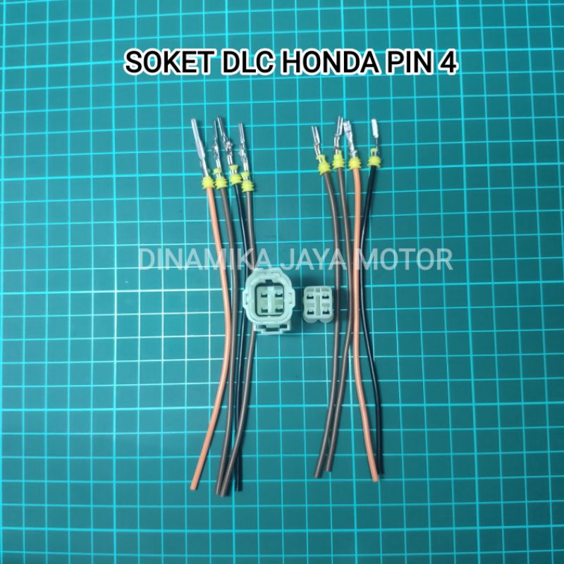 Jual SOKET SOCKET KONEKTOR DLC RESET SCANNER HONDA 4 PIN MALE FEMALE ...