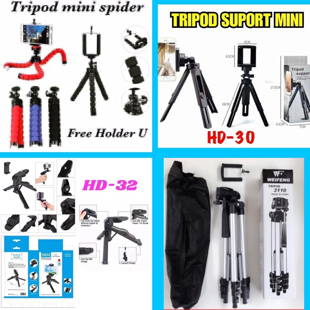 Jual Tripod Spider/Tripod Support Mini HD-30/Tripod HD-32/Tripod 3110 ...