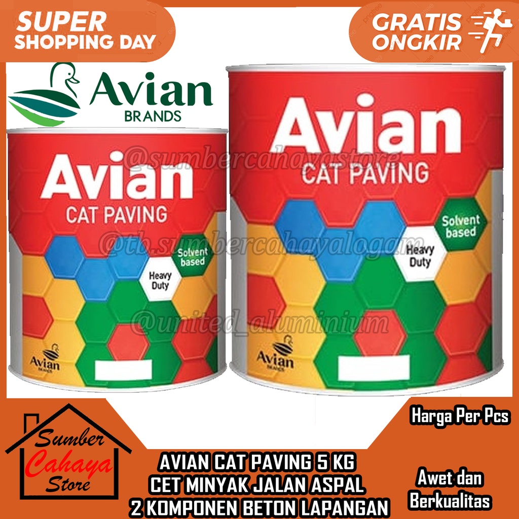 Jual AVIAN CAT PAVING 5 KG CET MINYAK 2 KOMPONEN CATT JALAN ASPAL BETON ...