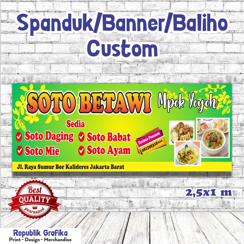 Jual CUSTOM SPANDUK, BANNER, BALIHO - 250 X 100 CM - MURAH BERKUALITAS ...