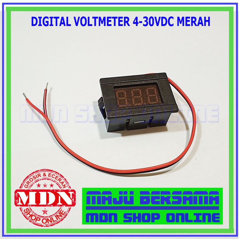 Jual Voltmeter Digital Mini 4-30VDC Warna Merah | Shopee Indonesia