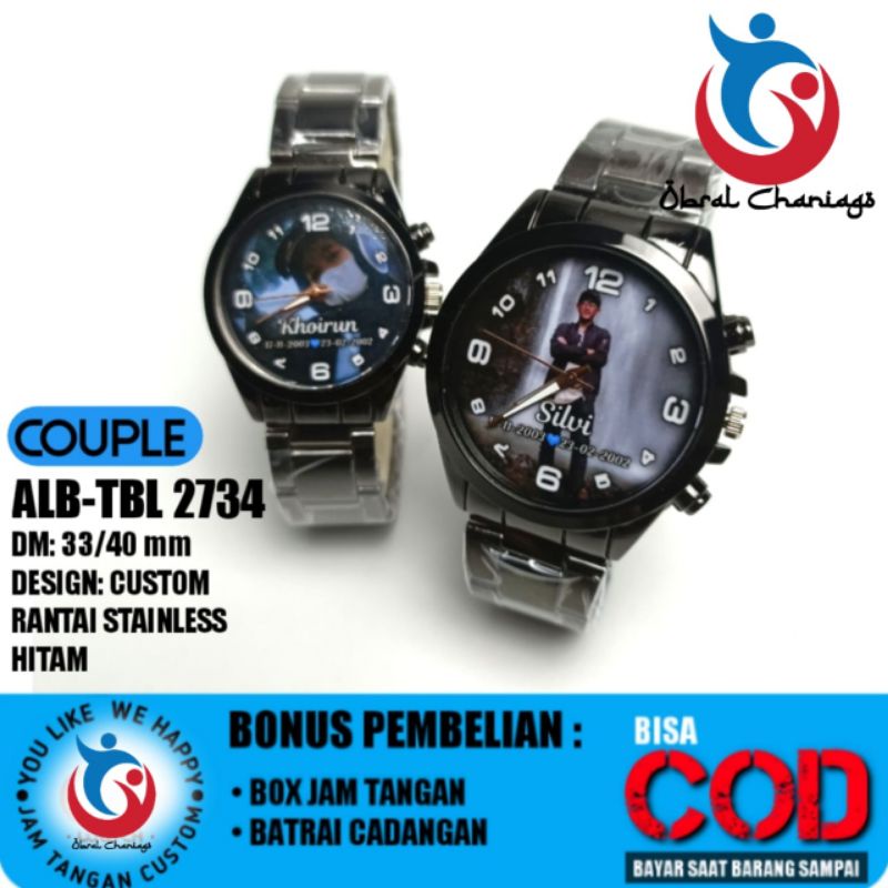 Jual Jual Jam Tangan Couple Pria dan Wanita / Bisa Pakai Nama dan Foto ...