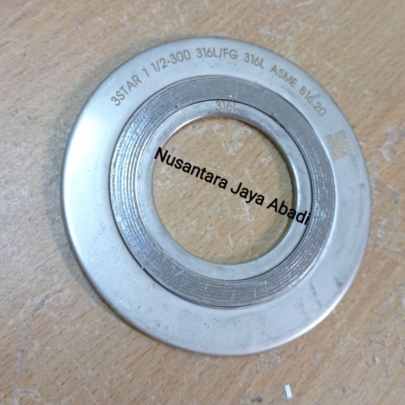 Jual SWG Spiral Wound Gasket Stainless 316 Ansi 300 Lb 1 1/2 " inchi DN ...