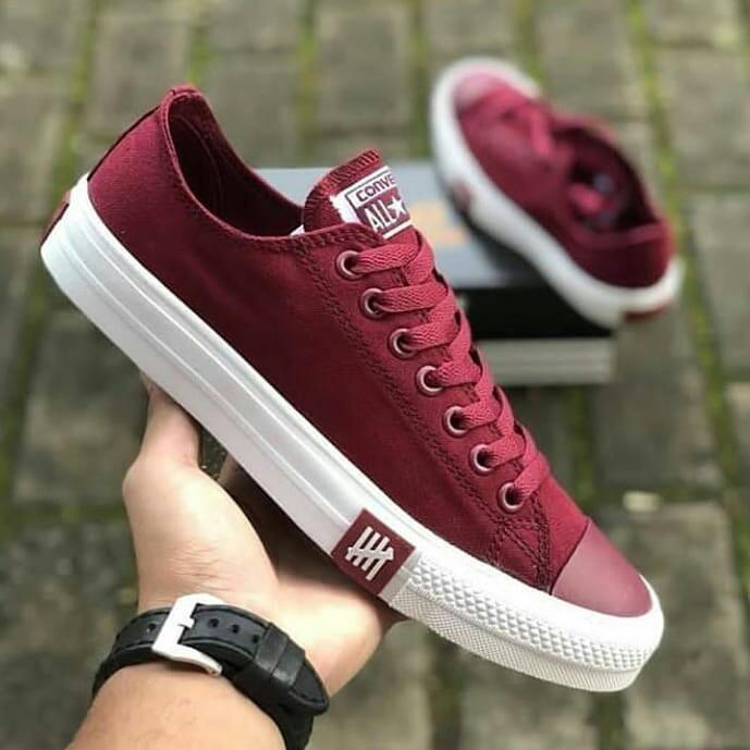 Jual Sepatu Converse CT/OP PETIR USA Merah/Maron Cewek/Cowok Keren ...