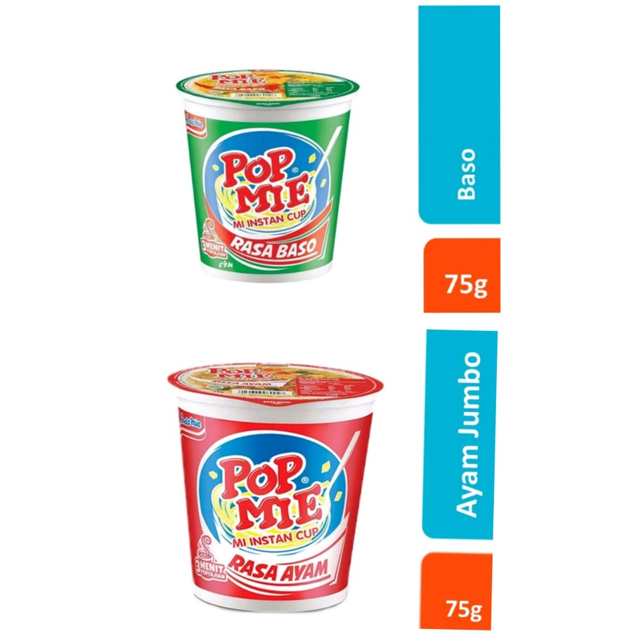 Jual aneka rasa Pop Mie Kuah dan pop mie goreng mi Instant Cup 75gr ...