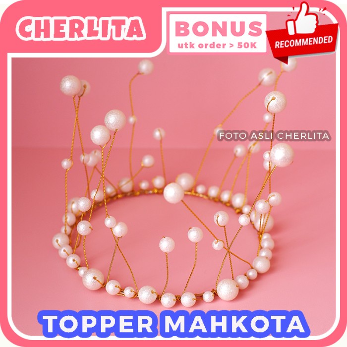 Jual Topper Mutiara Mahkota Hiasan Kue Ulang Tahun Birthday Pearl Crown ...