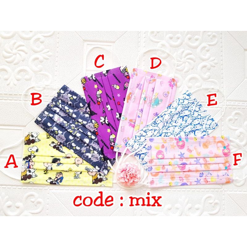 Jual MASKER 3 Ply MOTIF KARAKTER ISI 10 PCS | Shopee Indonesia