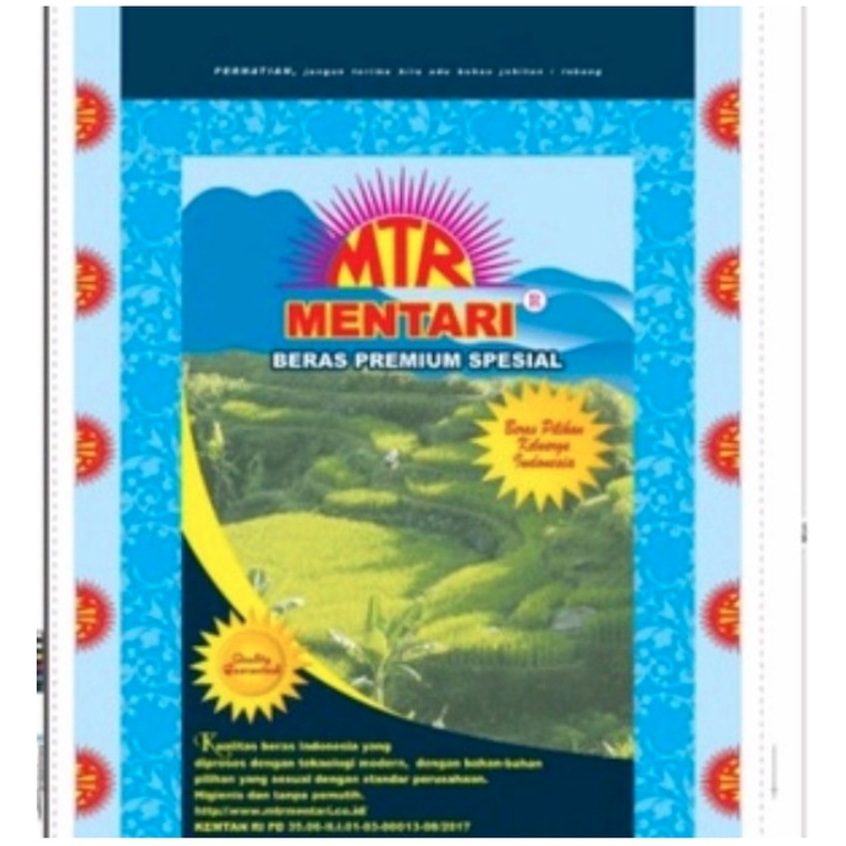 Jual Beras Merek Mentari Biru Berat 5 kg | Shopee Indonesia