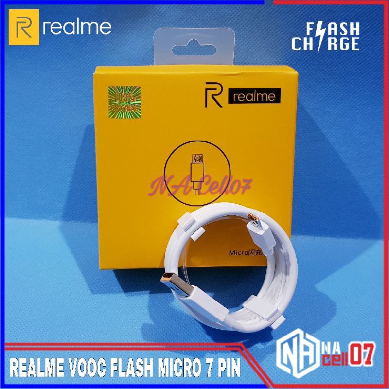 Jual Kabel Data Realme 3 Pro ORIGINAL 100% VOOC Flash Charge Micro 7 ...