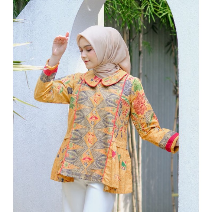 Jual Jelita blus batik wanita kantor modern | Shopee Indonesia