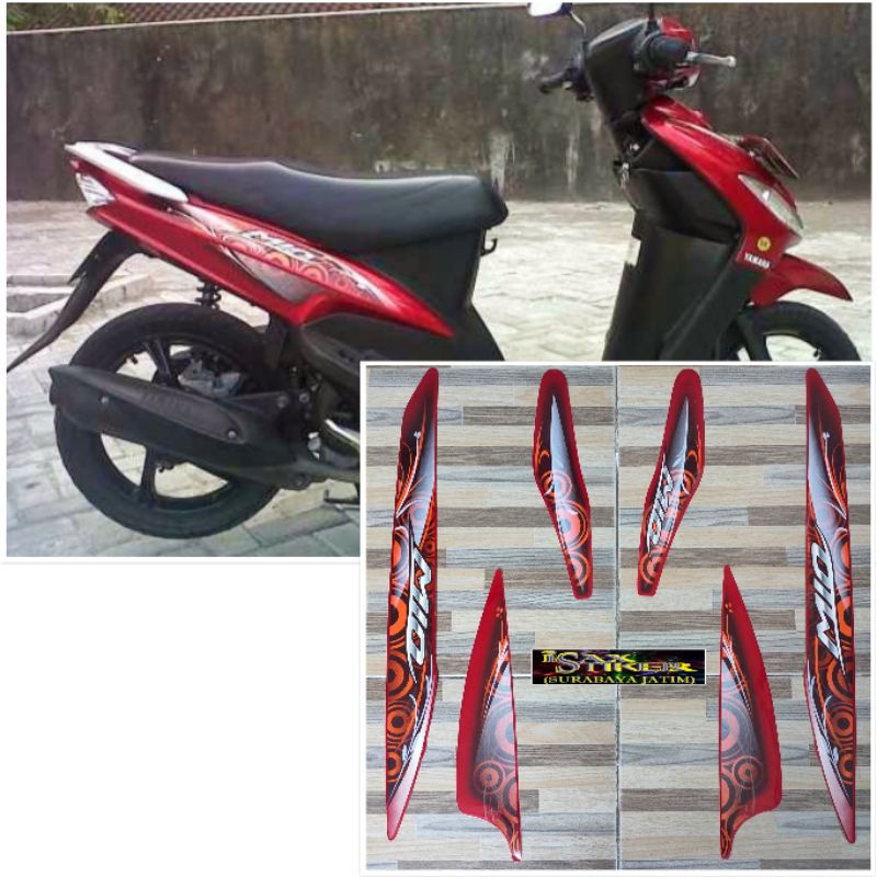 Jual striping original Yamaha Mio sporty merah tahun 2011 2012 | Shopee ...