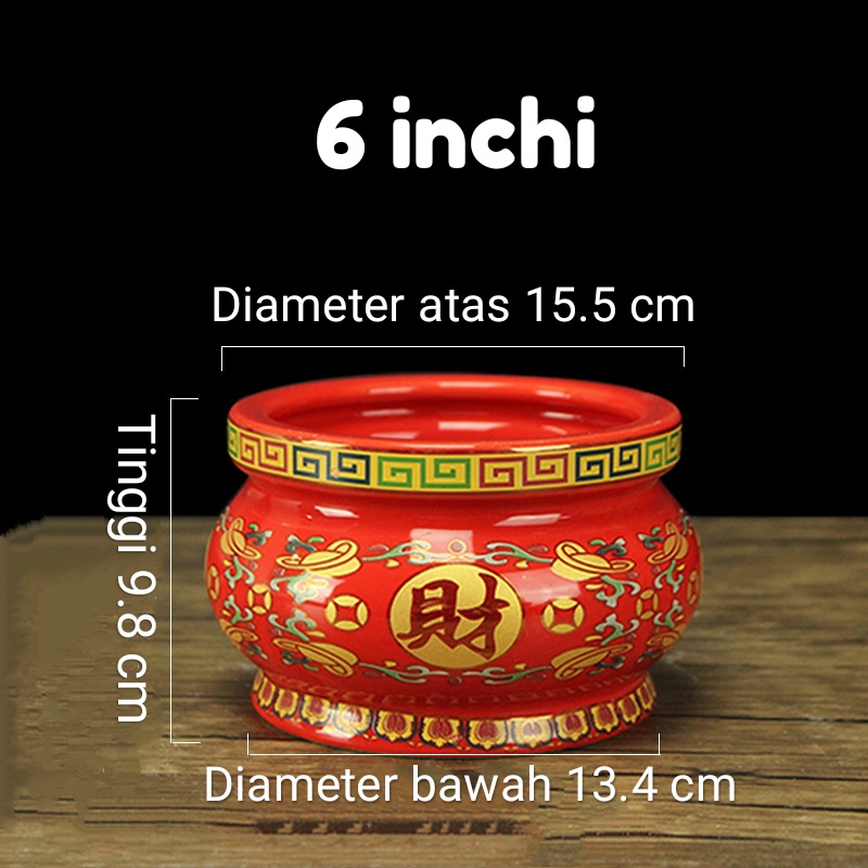 Jual Hiolo tempat dupa hio dewa merah keramik 6 inchi | Shopee Indonesia