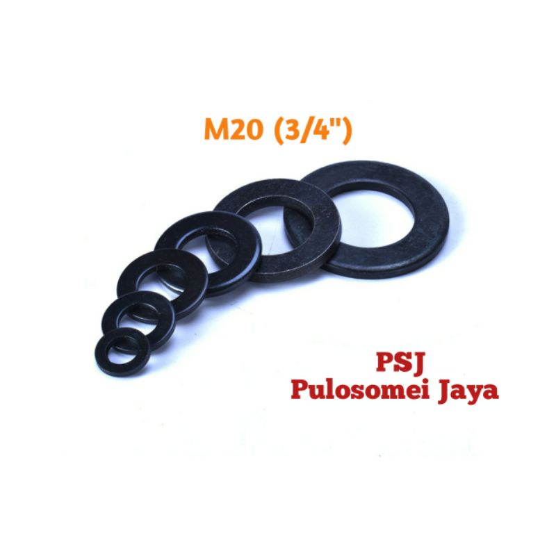 Jual Ring Plat Hitam Ukuran M20 (3/4") | Washer Plate | Shopee Indonesia