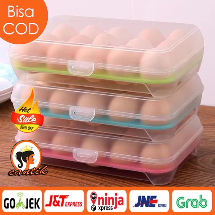 Jual Tempat Telur Isi 15 Sekat Kotak Telor Egg Storage box Penyimpanan ...