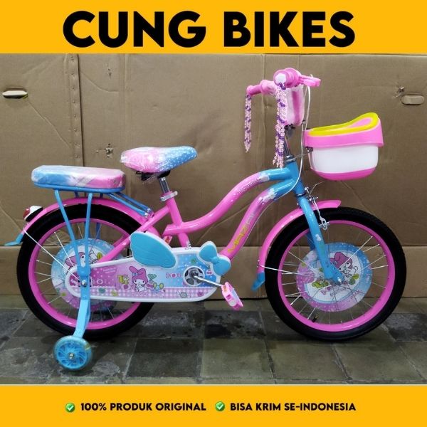 Jual Sepeda Mini Pink Anak Perempuan MAZARA 16 Inch Free Bell Rumbai ...