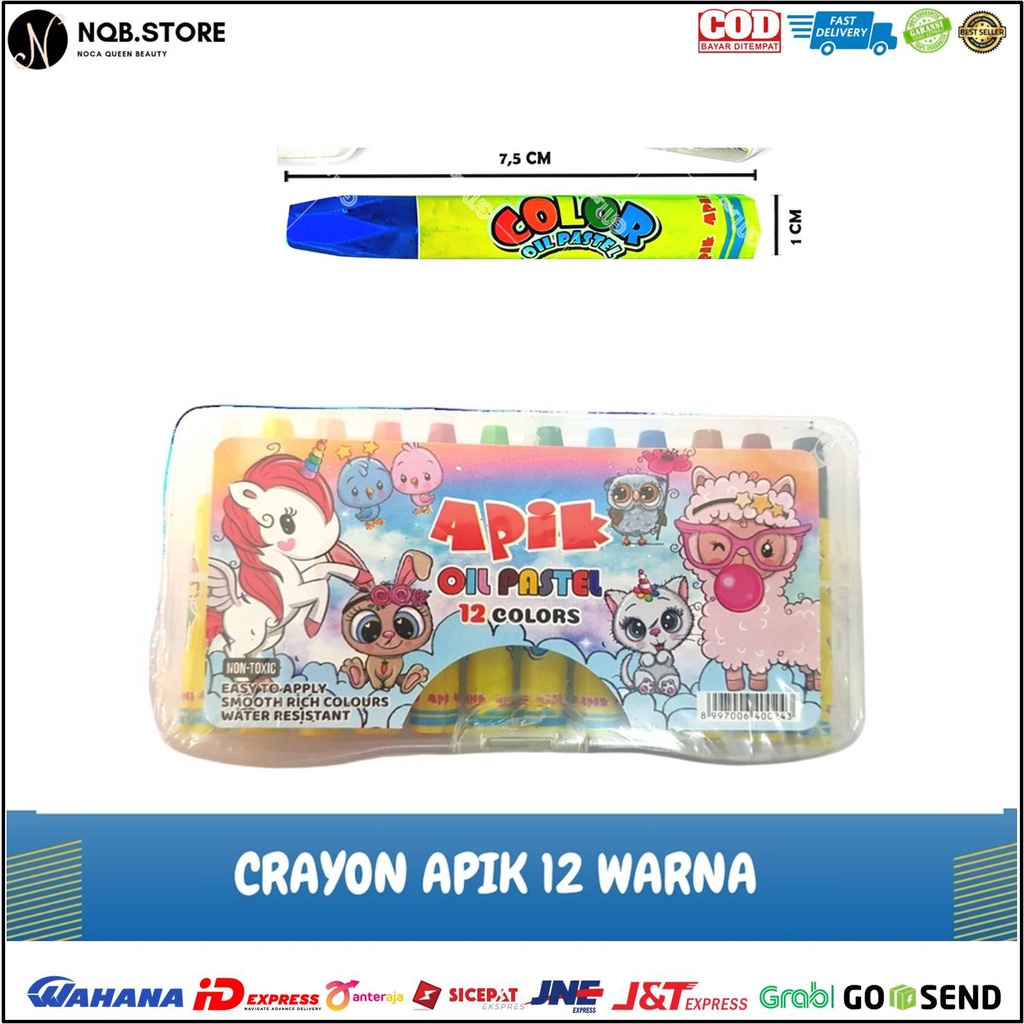 Jual NQB - Crayon APIK 12 Warna Krayon Oil Pastel | Shopee Indonesia