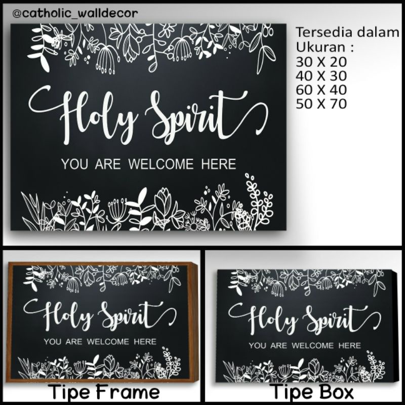 Jual Hiasan dinding Rohani Kristen Katolik Holy Spirit tipografi ...