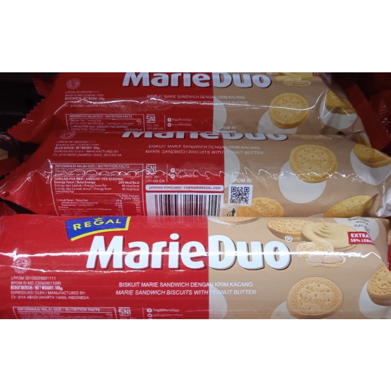 Jual Regal Marie Duo Peanut Butter dan Cokelat 100 Gram | Shopee Indonesia