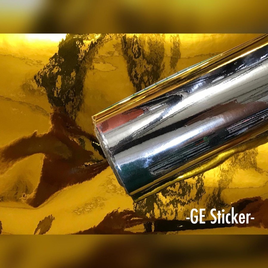 Jual STICKER STIKER CHROME KROM SILVER GOLD 45cm SKOTLET ROLL 45cm x 15 ...