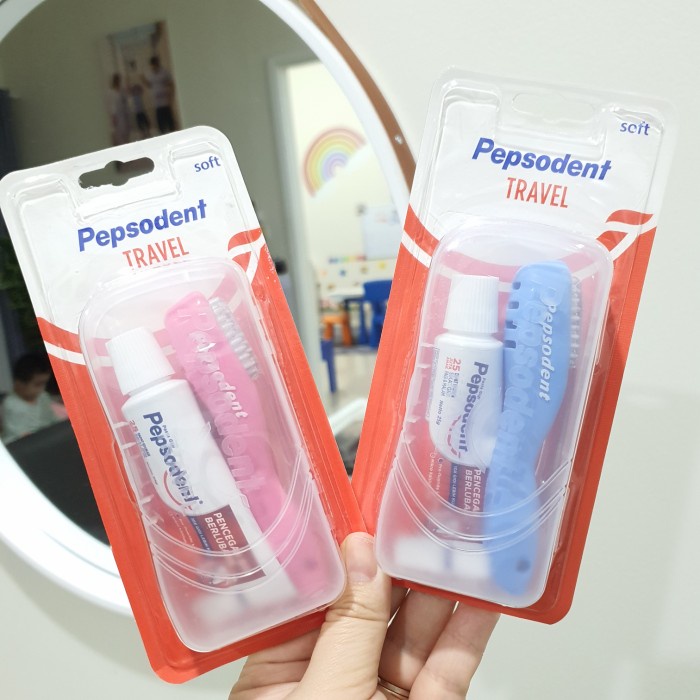 Jual HSW-Pepsodent Travel Kit Sikat Gigi Lipat Praktis & Pasta Gigi ...