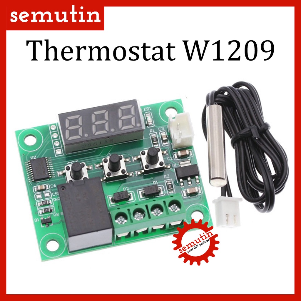 Jual Thermostat W1209 Digital DC 12V / Termostat Modul Sensor Pengatur Suhu LED | Shopee Indonesia