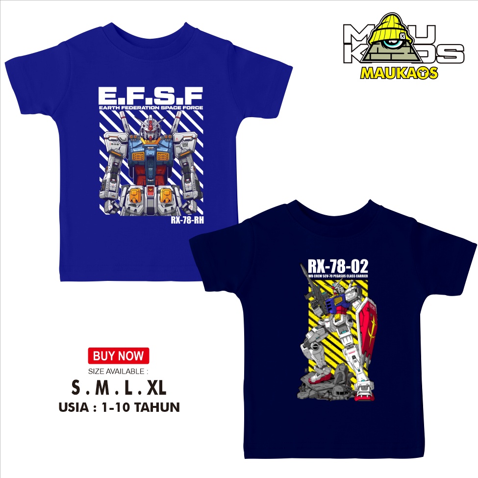 Jual TRIANGLE Kaos Distro Anak Unisex Laki Laki Perempuan Cewe Cowo 1-10 Tahun Anak GUNDAM RX 78 ...