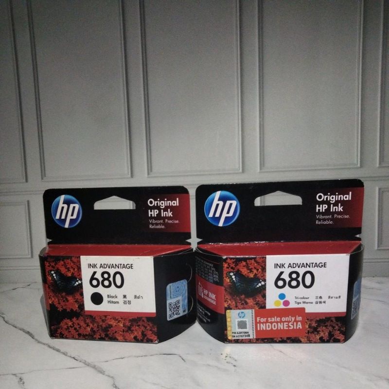 Jual TINTA HP 680 BLACK/COLOUR ORIGINAL | Shopee Indonesia
