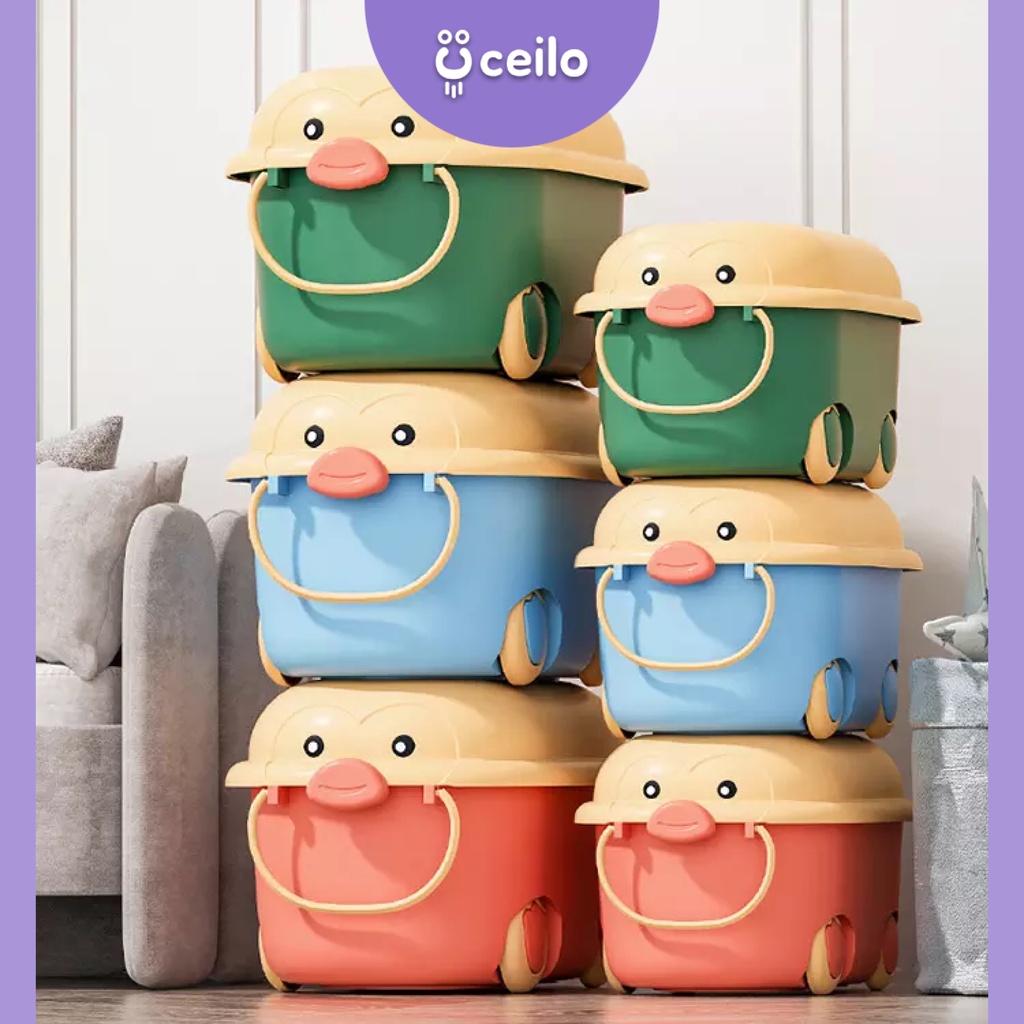 Jual CEILO Kotak Penyimpanan Mainan Anak Serbaguna | Storage Box Beroda ...