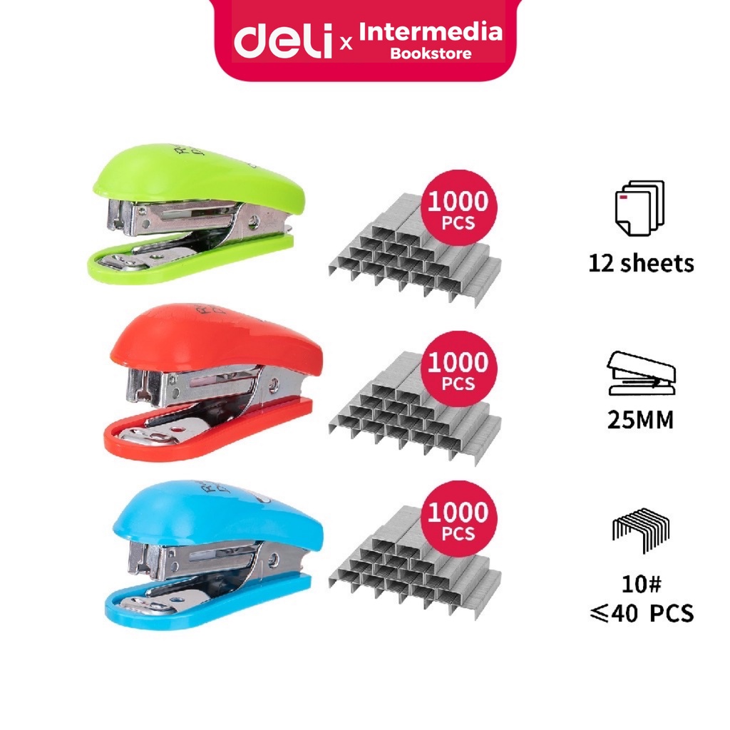 Jual Deli E0253 Stapler 15 sheets, #10 bahan metal tahan ektra lama | Shopee Indonesia