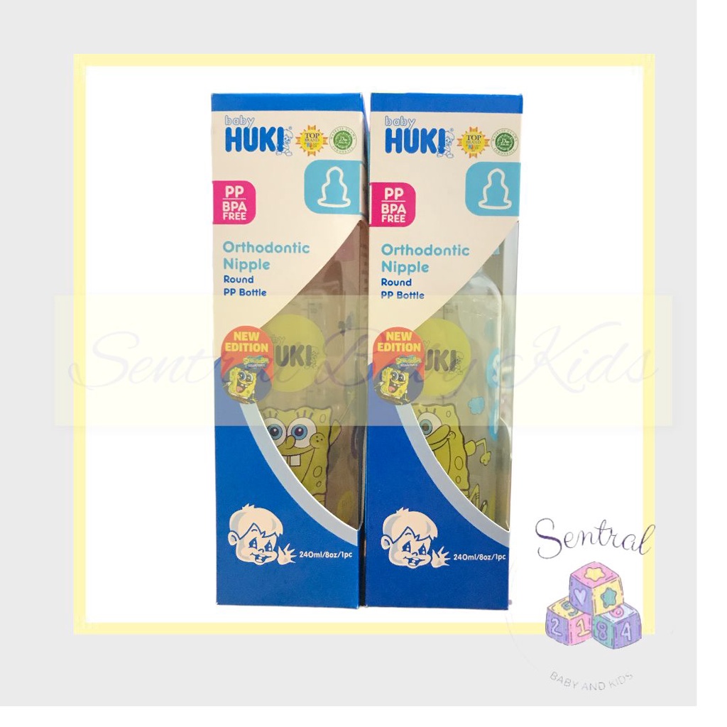 Jual BABY HUKI ORTHODONTIC NIPPLE ROUND BOTTLE 240ml NEW EDITION-Botol ...