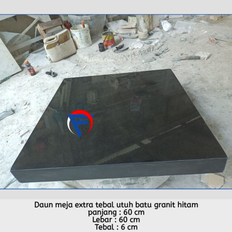 Jual Daun meja/top table kotak super tebal bahan granit hitam kilap ...