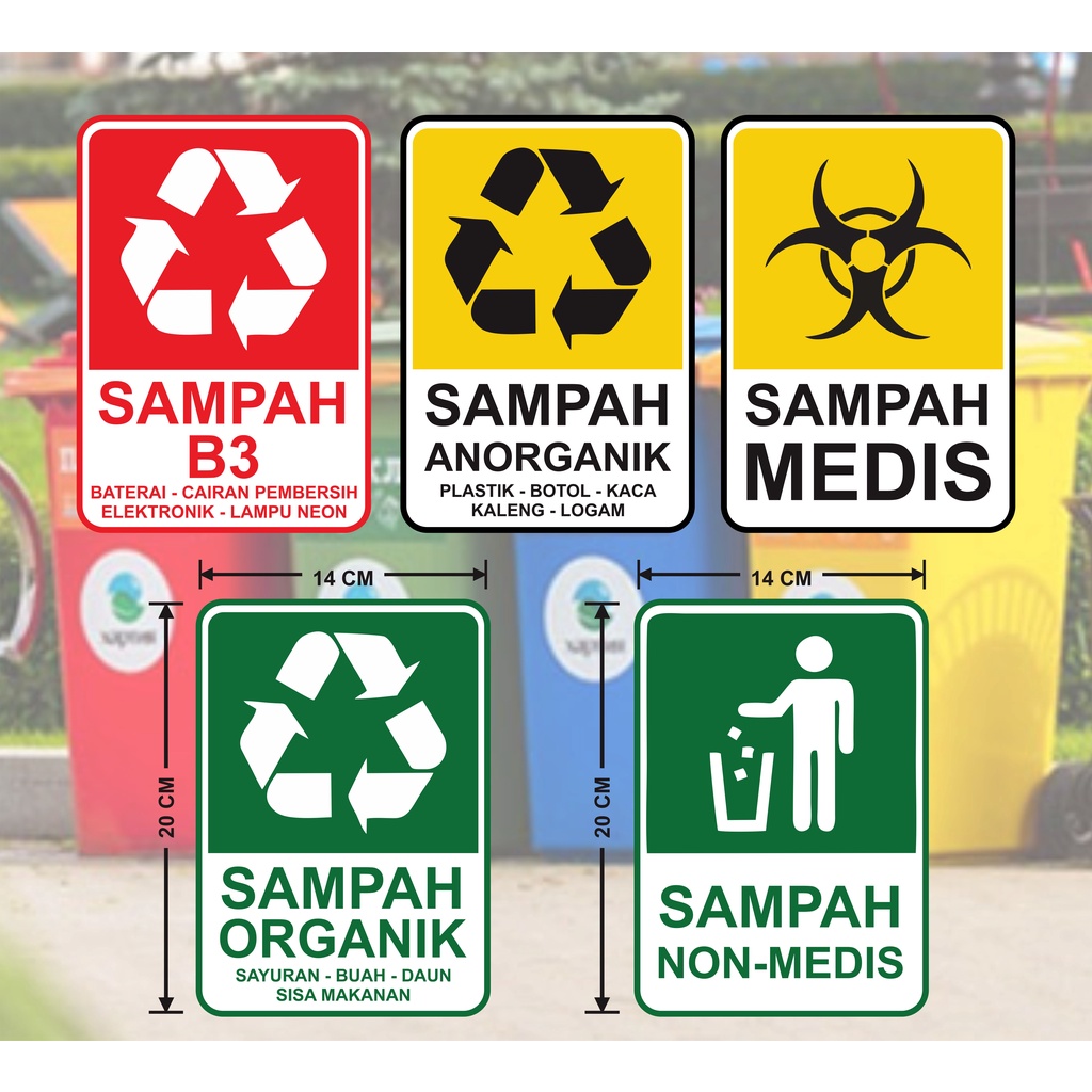 Jual Stiker / Label Stiker / Stiker Penanda Tempat Sampah Medis / Non ...