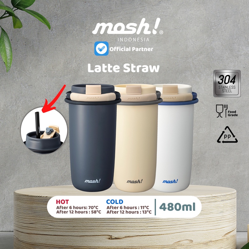 Jual MOSH LATTE STRAW 480ml - Tumbler Mosh! Tahan Panas dan Dingin | Shopee Indonesia